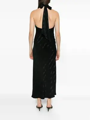 Rixo Maura Halterneck Jacquard Dress
