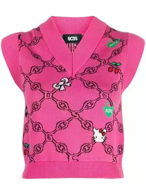 Gcds Graphic-print Jacquard Vest