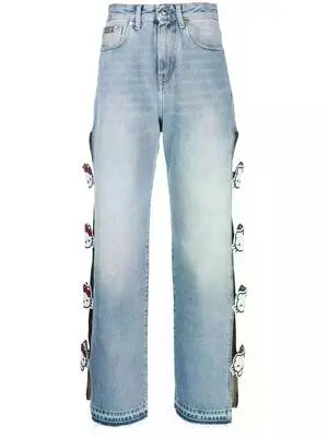 Gcds Hello Kitty Cut-out Straight Leg Jeans