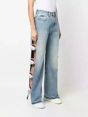 Gcds Hello Kitty Cut-out Straight Leg Jeans