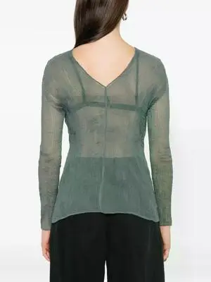Issey Miyake V-neck Top - Green