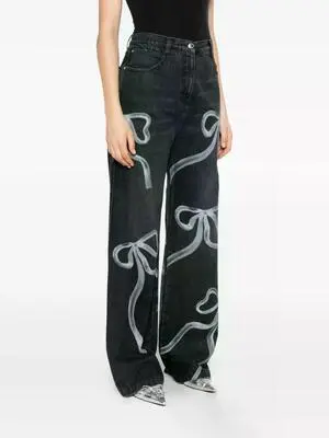Mach & Mach Bow-print Jeans
