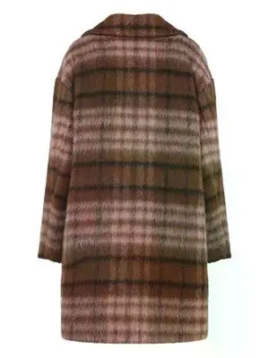 Moschino Checked Double-breasted Coat - Brown