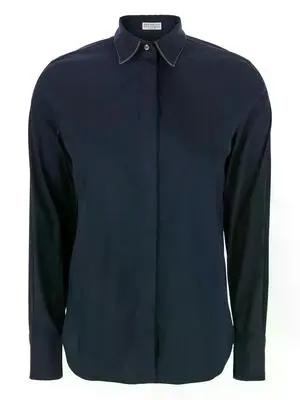 Brunello Cucinelli Monili Detail Shirt - Blue
