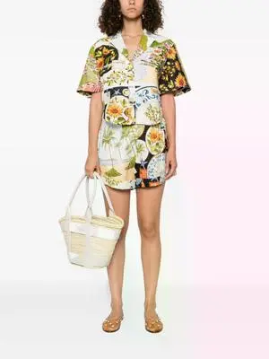 Farm Rio Latin Trip Scarves Shirt - White