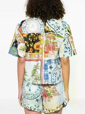 Farm Rio Latin Trip Scarves Shirt - White