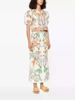 Farm Rio Delicate Forest Scarves Blouse