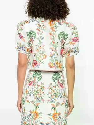 Farm Rio Delicate Forest Scarves Blouse