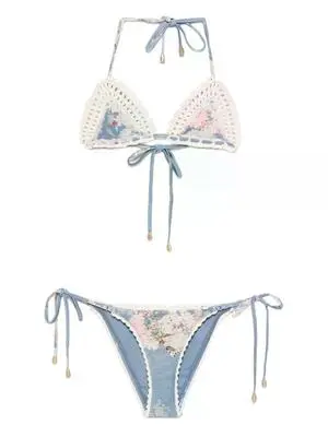 Zimmermann Floral-print Bikini - Blue