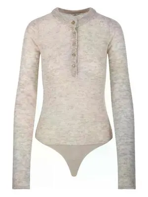HAIKURE Button-front Long-sleeve Bodysuit - Neutrals