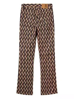 La DoubleJ Geometric-print Flare Jeans