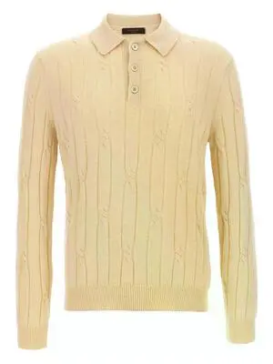 ZANONE Cable-knit Polo Shirt Neutrals