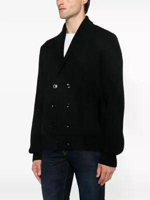 TOM FORD Ribbed-knit Double-breasted Cardigan - Black