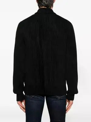 TOM FORD Ribbed-knit Double-breasted Cardigan - Black