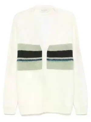 LANVIN Stripe-detail Cardigan - White