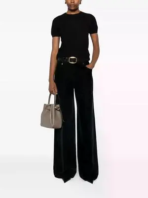 LISA YANG Short-sleeve Cashmere Top - Black