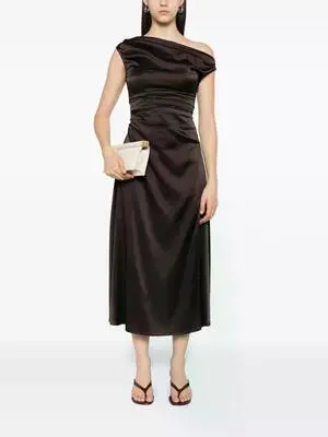 Staud Cowl-neck Draped Dress