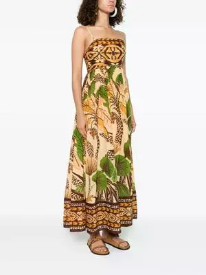 Farm Rio Foliage Sketch Maxi Dress