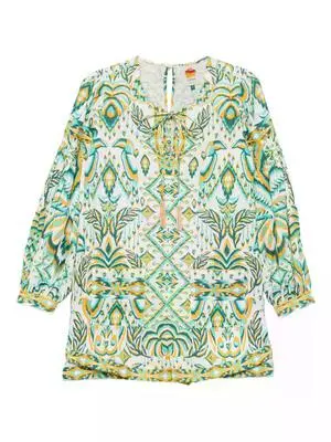 Farm Rio Tropical Tapestry Playsuit - Blue