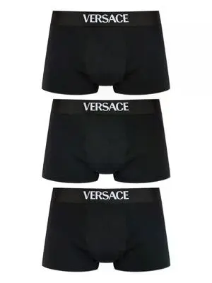 Versace Cotton-jersey Trunks 3-pack - Black