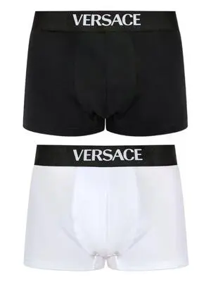 Versace Cotton-jersey Trunks 2-pack - Black