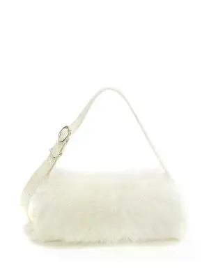 JIL SANDER Small Cannolo Goat-hair Shoulder Bag - White