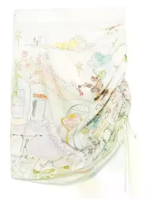 ALEMAIS Linen Draped Skirt