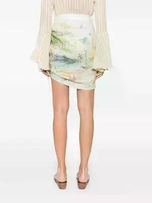 ALEMAIS Linen Draped Skirt