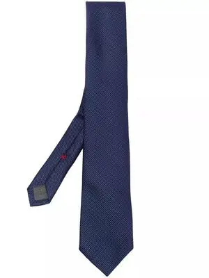 Brunello Cucinelli Textured Pointed-tip Tie - Blue
