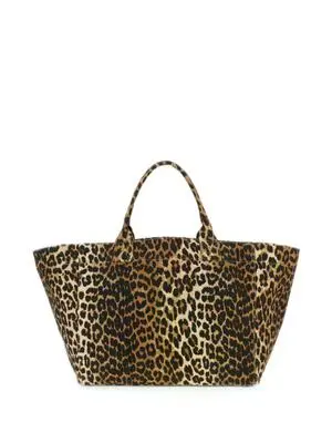 GANNI Xxl Leopard-print Tote Bag - Neutrals