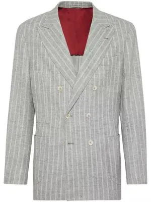 Brunello Cucinelli Double-breasted Striped Blazer