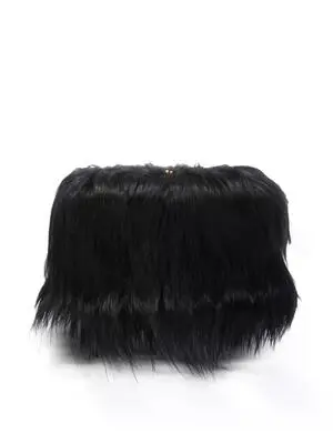 JIL SANDER Goji Pillow Hairy Medium Clutch Bag - Black