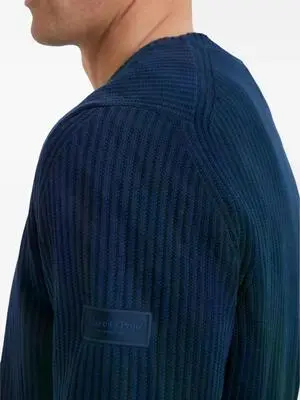 Marc O'polo Ribbed Crew Neck Sweater - Blue