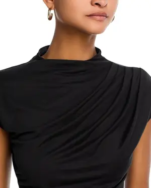 Aqua Draped Top - Black