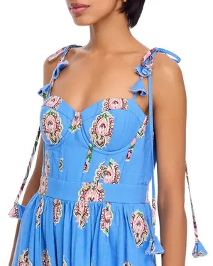 Aqua Ombre Paisley Print Midi Dress