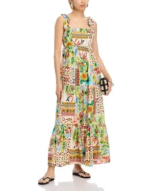 Aqua Palm Tie Strap Maxi Dress Exclusive