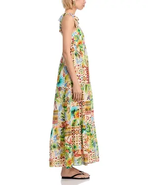 Aqua Palm Tie Strap Maxi Dress Exclusive