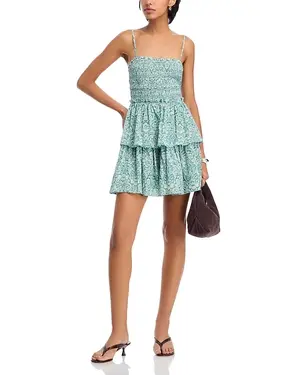 Aqua Paisley Print Mini Dress