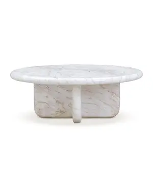 TOV FURNITURE Juju Marble Indoor-outdoor Coffee Table - White
