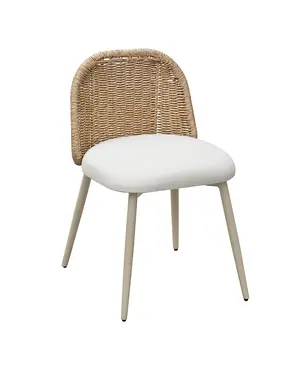 TOV FURNITURE Alexa Rattan Performance Fabric Dining Chair - White