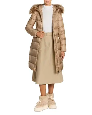 Moncler Boedic Belted Puffer Coat - Brown