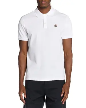 Moncler Short Sleeve Logo Polo Shirt - White