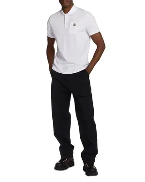 Moncler Short Sleeve Logo Polo Shirt - White