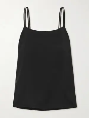 Max Mara Kansas Silk-blend Crepe Top - Black