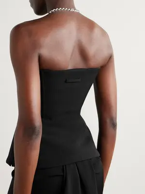 JEAN PAUL GAULTIER Strapless Paneled Twill Bustier Top