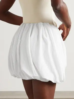 JW Anderson Pleated Pinstriped Poplin Mini Skirt