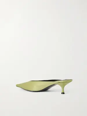 Victoria Beckham Sloan Satin Mules - Green
