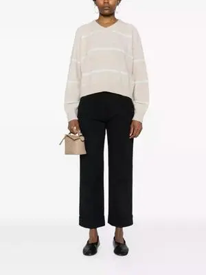 Brunello Cucinelli Striped Sequin-embellished Jumper