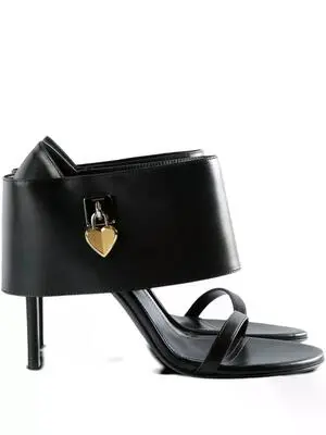 Givenchy Leather Heeled Sandals With Heart-shaped Lock Embellishment