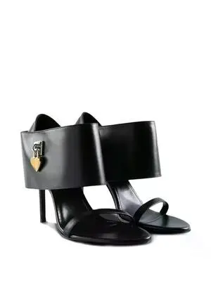 Givenchy Leather Heeled Sandals With Heart-shaped Lock Embellishment